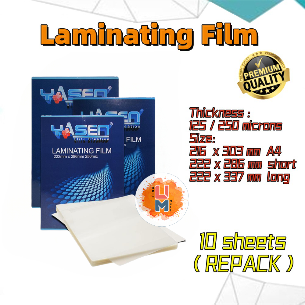10pcs A4 SHORT LONG 125 Microns Photo Documents Pet Laminating Film ...