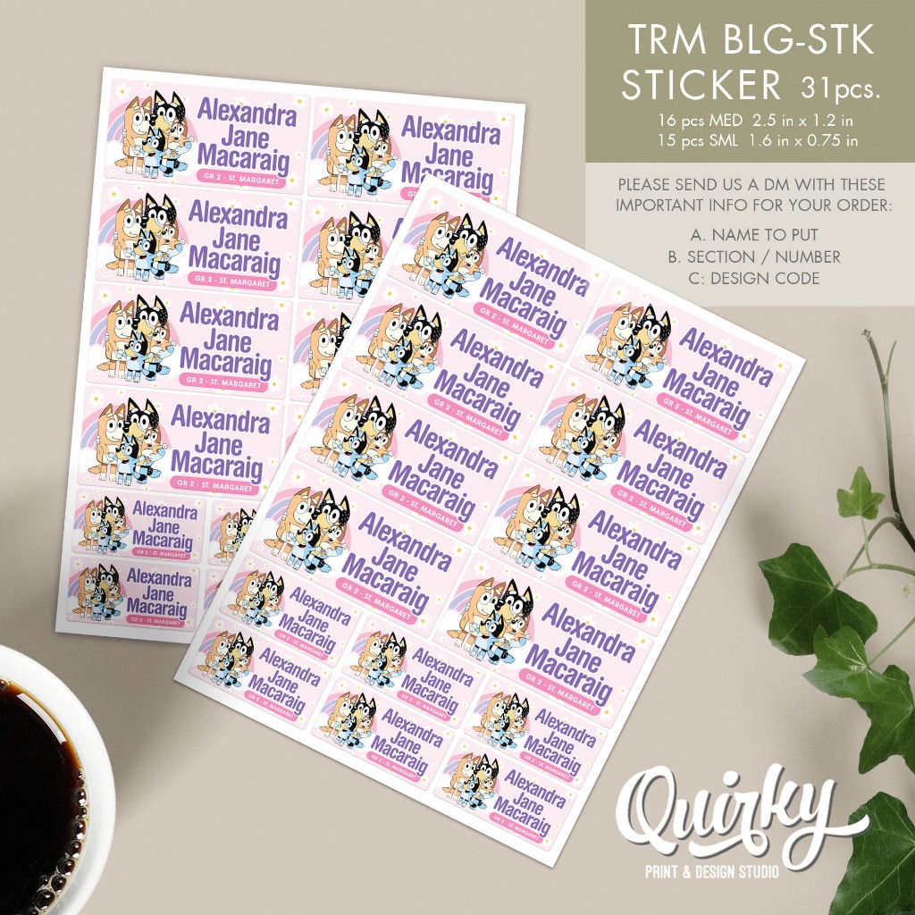 Personalized Waterproof Name Stickers - Girl Designs | Shopee Philippines