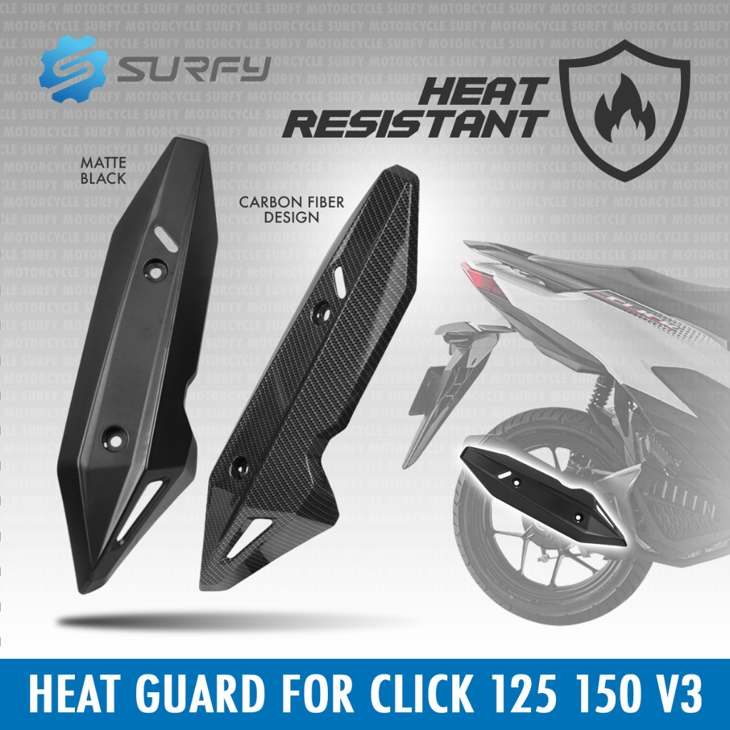 Honda Click 125i 150i v3 Muffler Heat Guard Cover ABS Plastic 6D Carbon ...