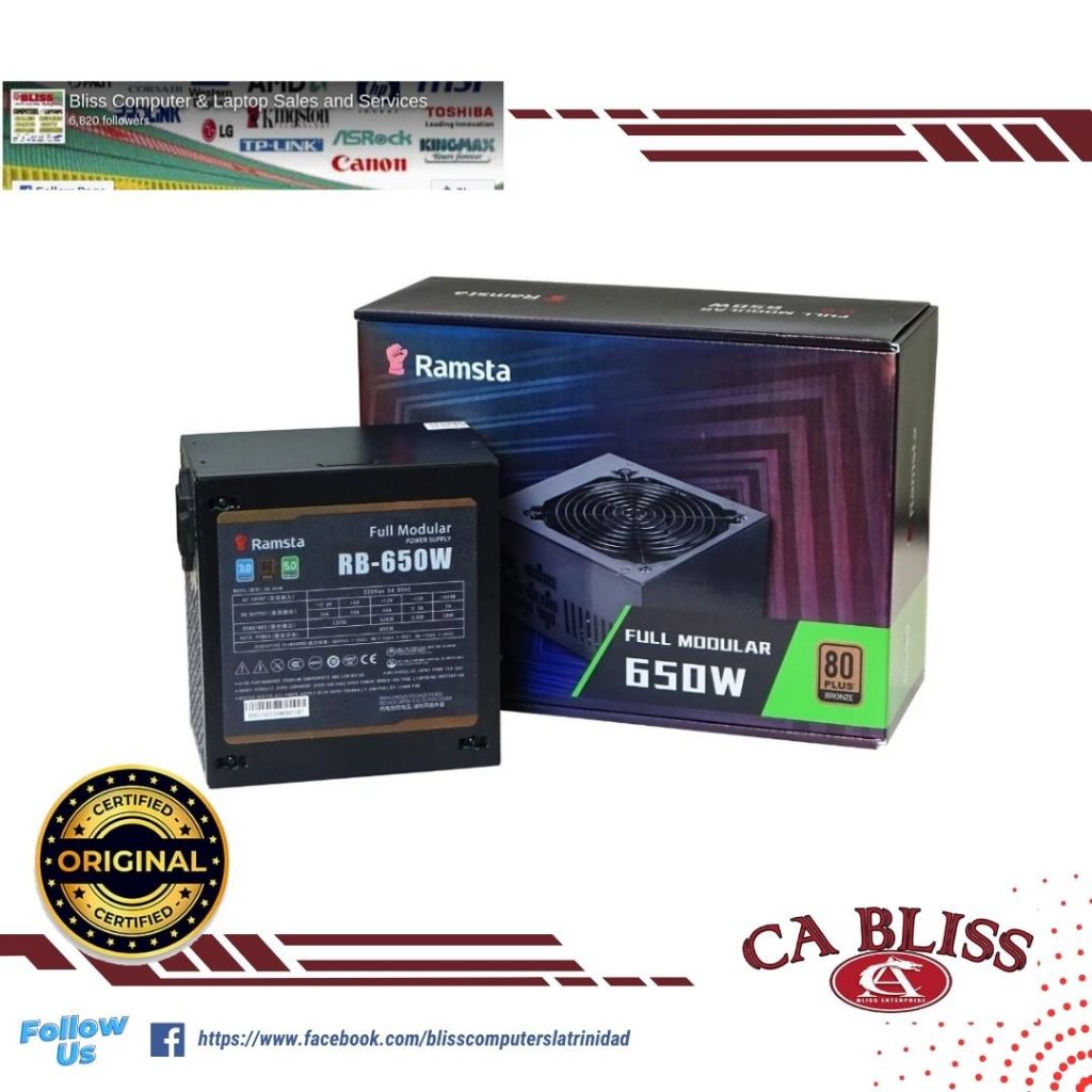 Ramsta RB-650 Full Modular 650W 80+ Bronze | Shopee Philippines