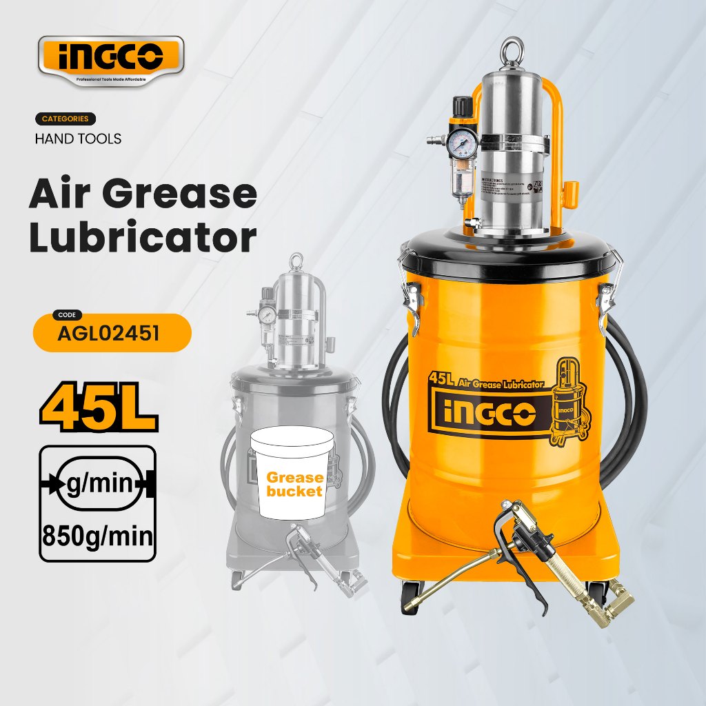 Ingco Pneumatic Air Grease Lubricator 45L for Greasing Machines , Cars ...