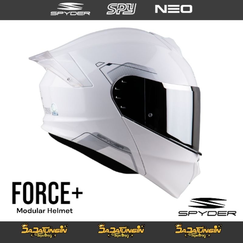 SPYDER Force+ Modular Dual Visor Helmet w/ Free Extra Clear Visor ...