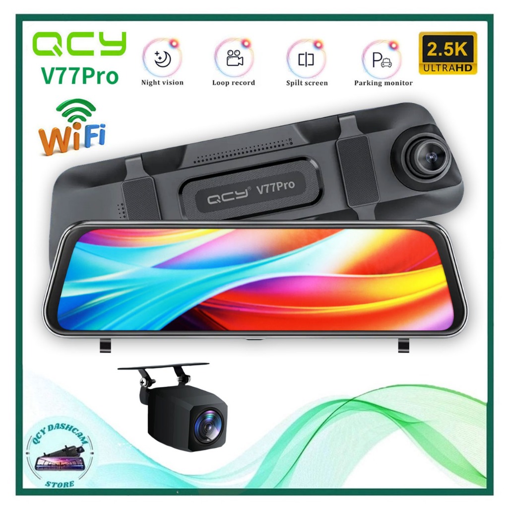 QCY V77pro 2.5K+1080P Full Touch Screen Quad HD Dual Recording Dash ...