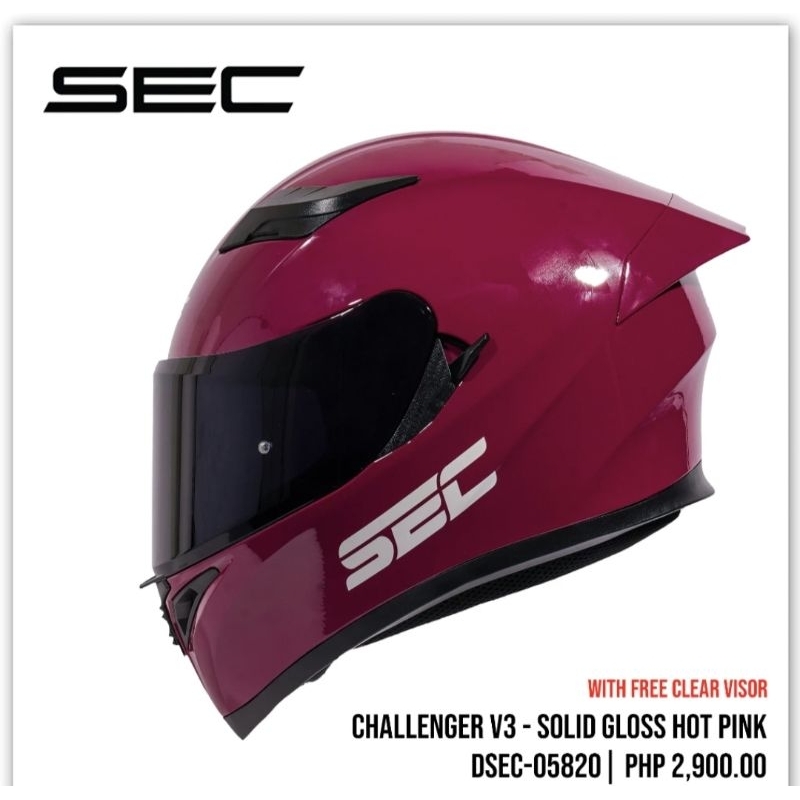 SEC Challenger V3 Mono Color Full Face Helmet | Shopee Philippines