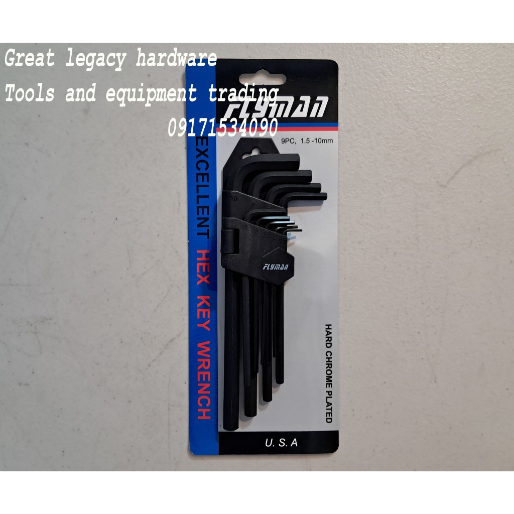 FLYMAN HEAVY DUTY 9Pcs. Allen Wrench Set (HEX KEYS) | Shopee Philippines