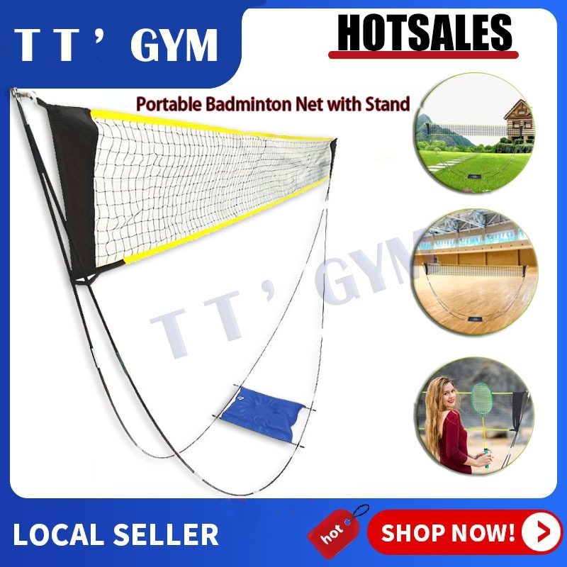 COD Portable Badminton Net with Stand Carry Bag Folding Volleyball ...