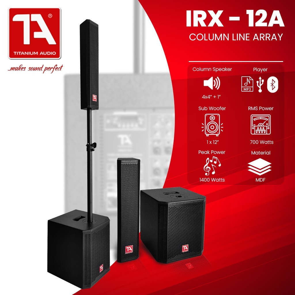Titanium Audio IRX-12A Colum Line Array (RMS power 700W/Peak Power ...