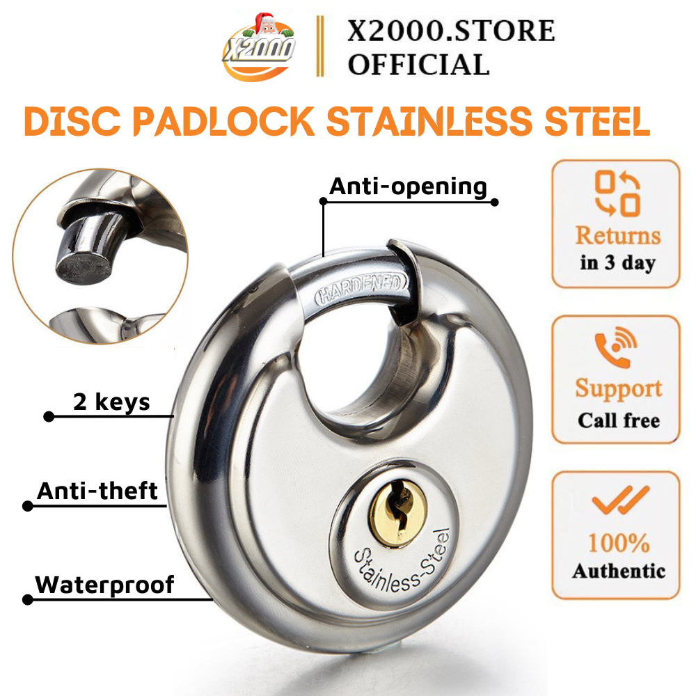70Mm Disc Lock Stainless Steel Disc Lock With 2 Keys Protects Home ...