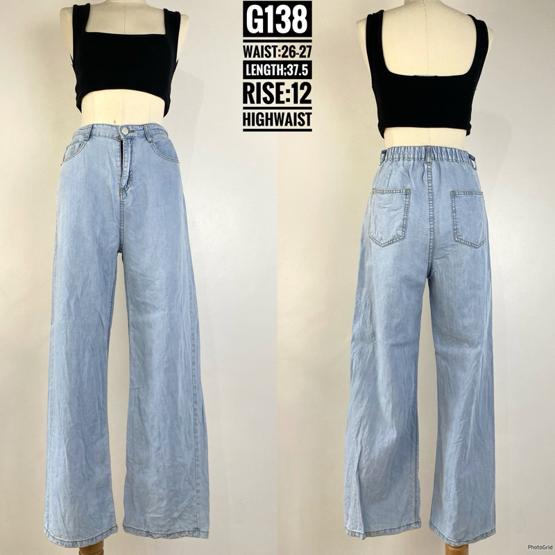 3 Denim Wideleg pants, Baggy pants, Mom jeans | Shopee Philippines