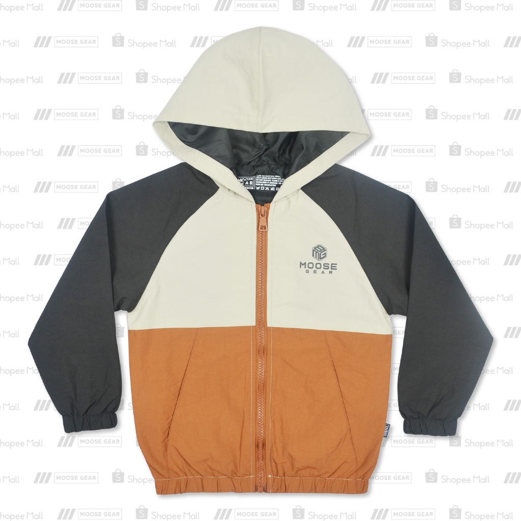 Moose Gear Pelican Grey Combi Jacket With Hood & Print details (JC-H ...