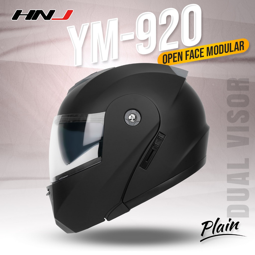 HNJ YM-920 Modular helmet for motorcycles Plain Color (Dual Visor ...