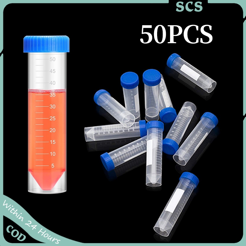 50pcs Self-Standing Centrifuge Tube 50ml Sample Tubes,Graduated Marks ...