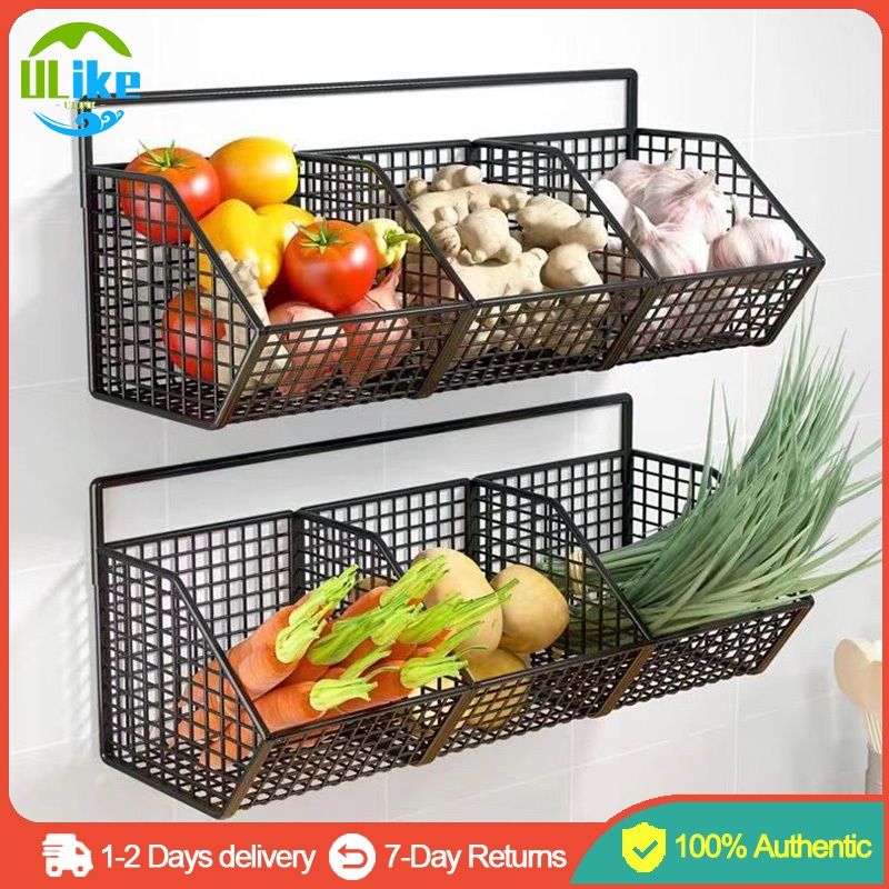 Wall Mounted No-punch Kitchen Racks Spice Storage Holder Kitchen ...
