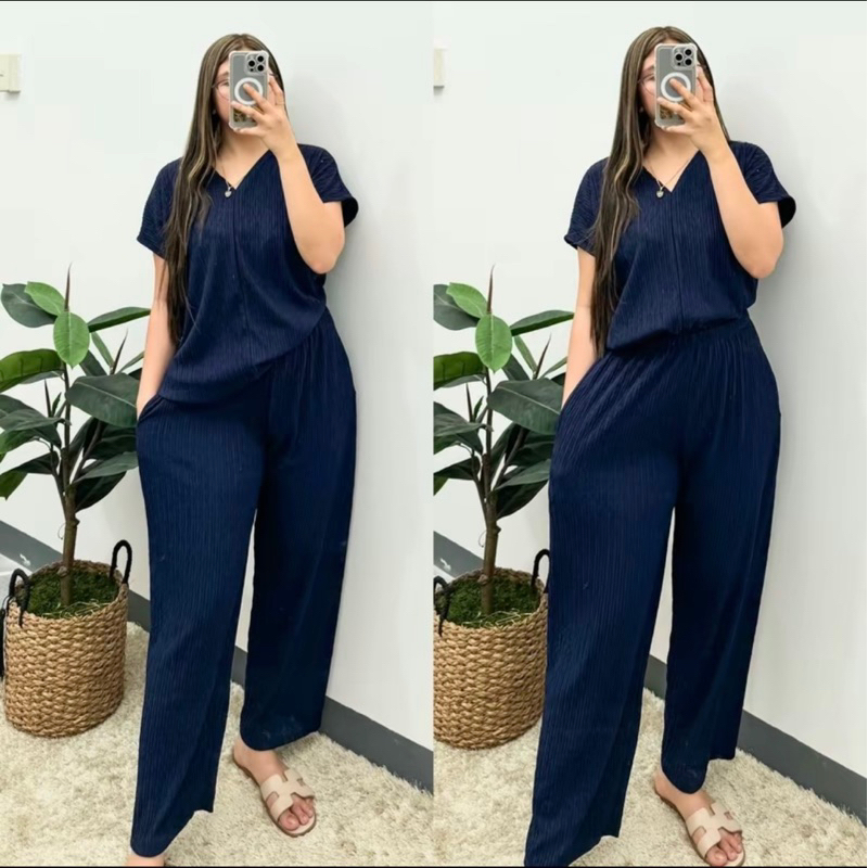 S-M/L-2XL Bark crepe Terno Pants 2 pocket Stretchable Comfy Terno Trend ...