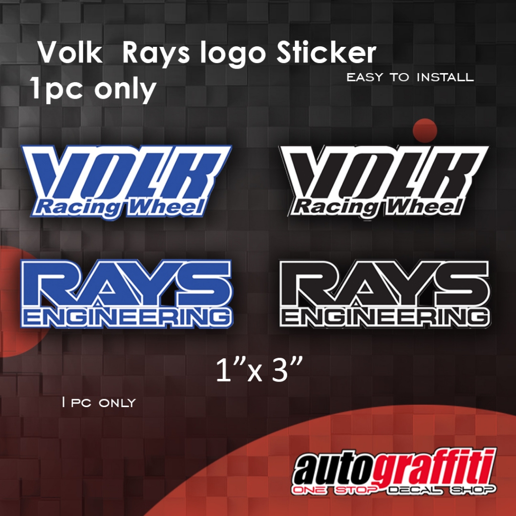 Volk Racing Sticker & Rays logo Sticker 1pc only (1 x 3” inches) Mags ...