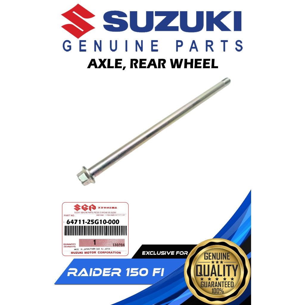 SUZUKI GENUINE AXLE, REAR WHEEL FOR RAIDER 150 FI ( 64711-25G10-000 ...
