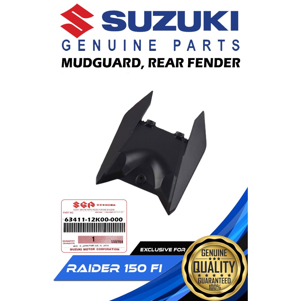 SUZUKI GENUINE MUDGUARD, REAR FENDER FOR RAIDER 150 FI ( 63411-12K00 ...