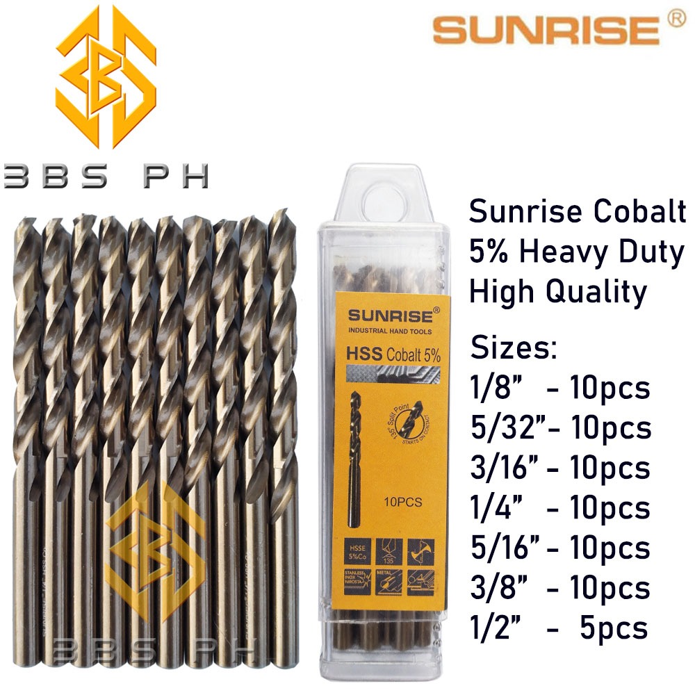 10 Piece Sunrise Cobalt HSS Drill Bit Set with Precision Split Point ...