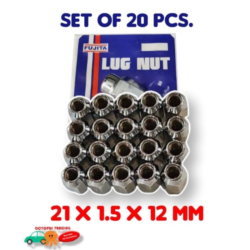 Magwheel nut 21mm hex X 12mm X 1.5 set of 20 pcs. | Shopee Philippines