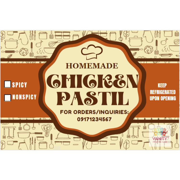 Chicken pastil sticker label | Shopee Philippines