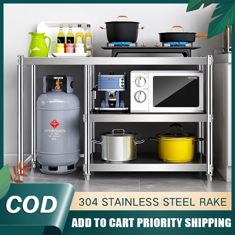 (110*40*80) Kitchen Rack 304 Stainless Steel Gas Stove Cabinet ...