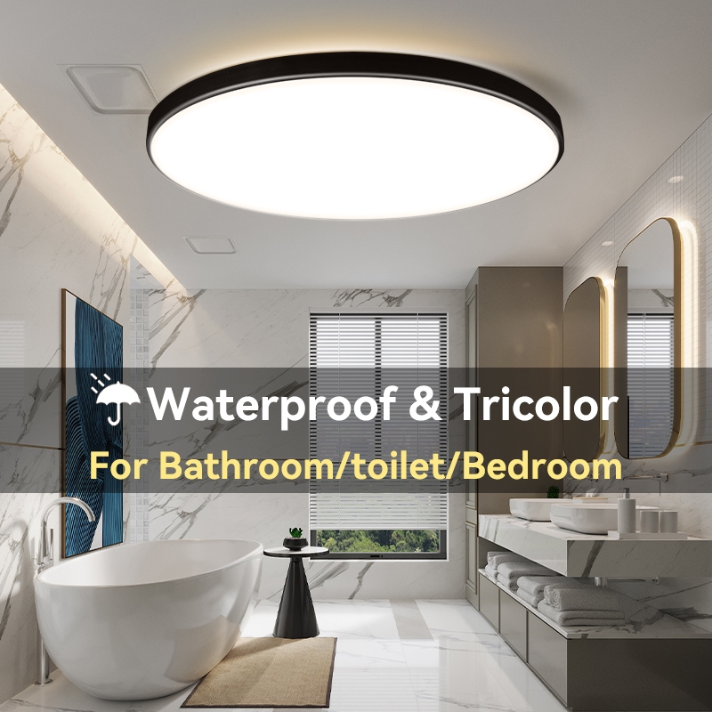 Bathroom Lights Ceiling Light Waterproof 40W 30W 18W Tricolor Ceiling ...