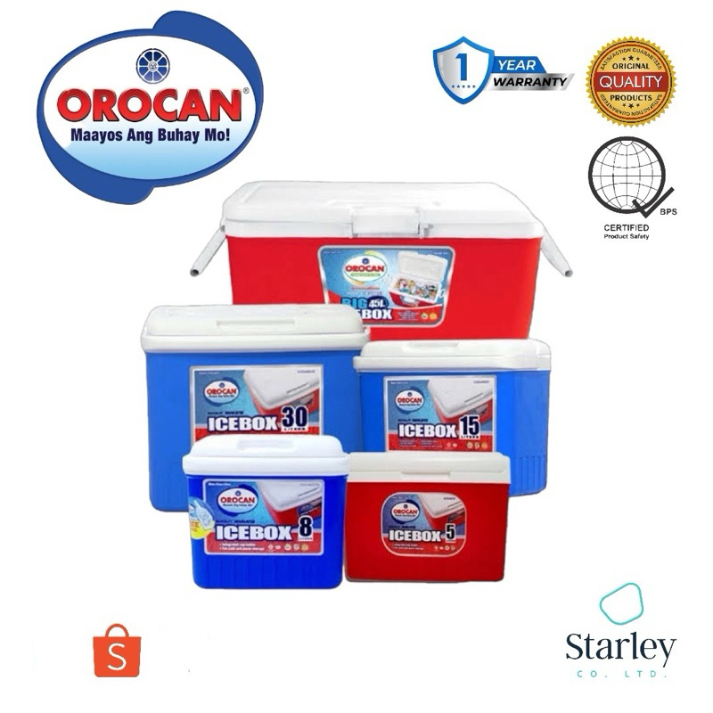 Orocan Ice Box Cooler Chest Insulated 5/8/15/30/45 Liters w/ free ice ...