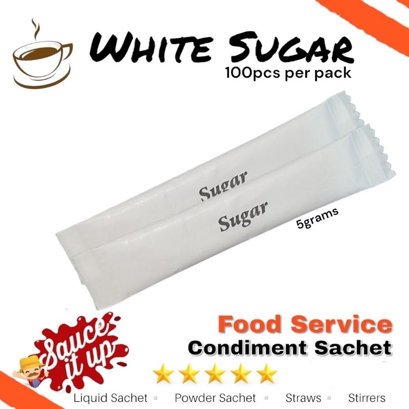 Raw Sugar Stick Type Sachet 5grams (Pahaba) 100pcs per pack. | Shopee ...