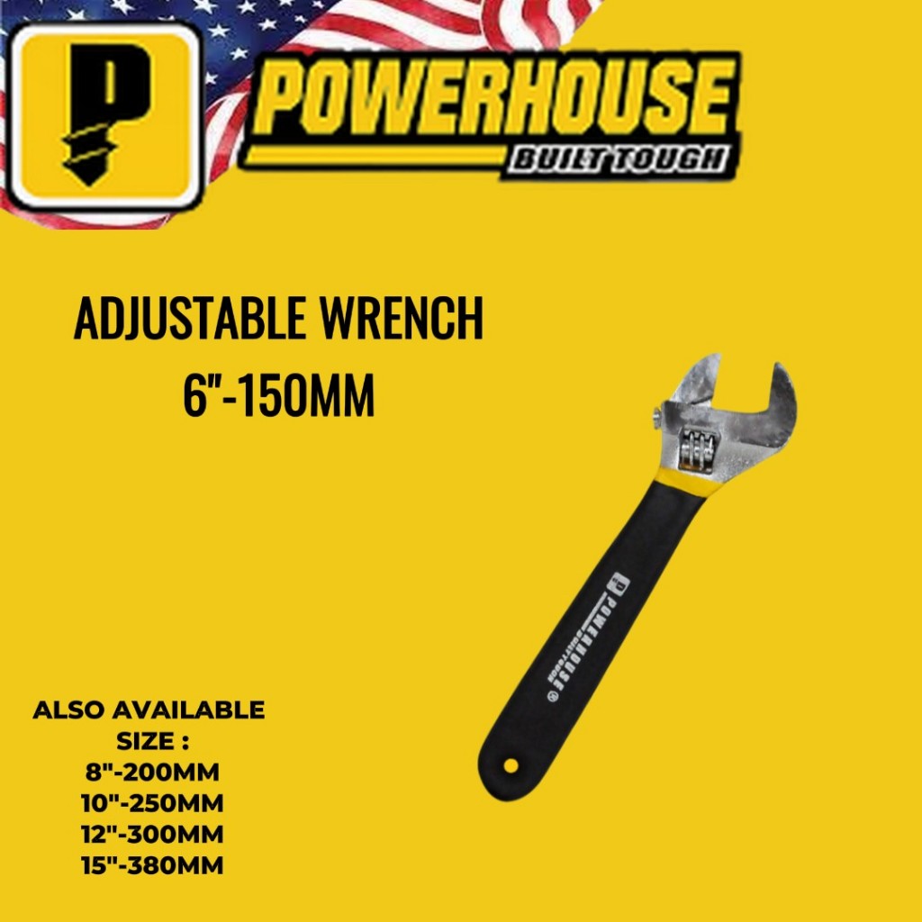 Powerhouse by Winland Chrome Adjustable Wrench 6" 150mm, 8" 200mm, 10 ...
