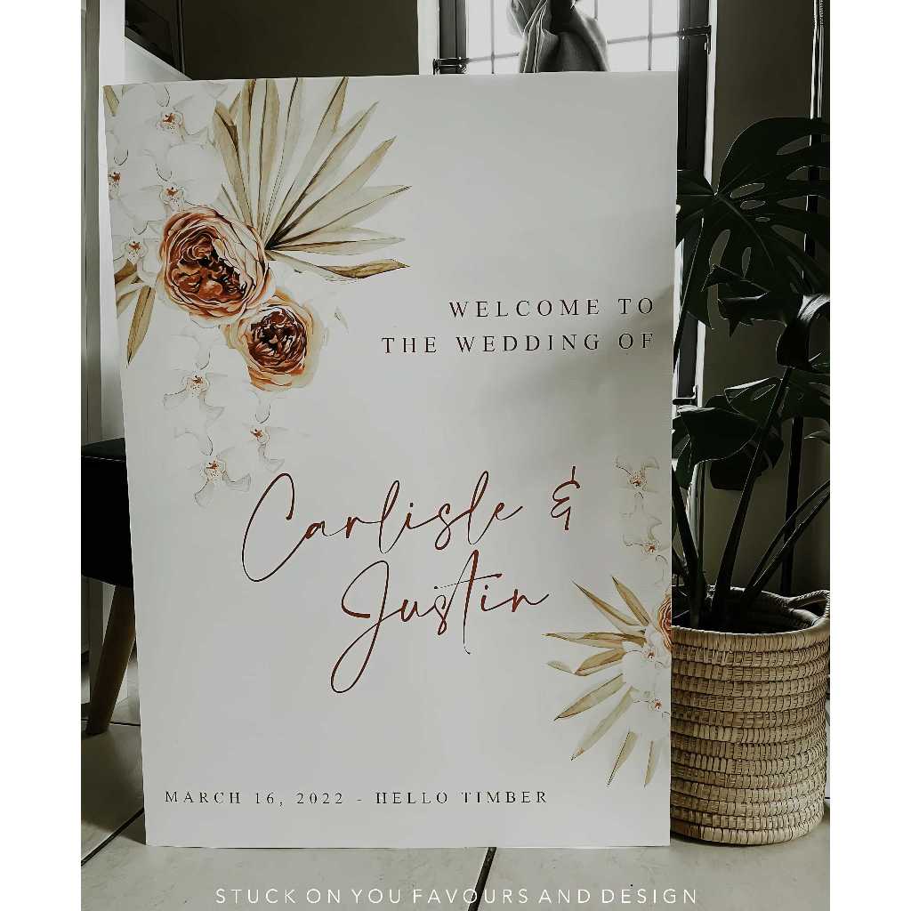 Welcome Board Signage Board Stand for any event Wedding Christening ...