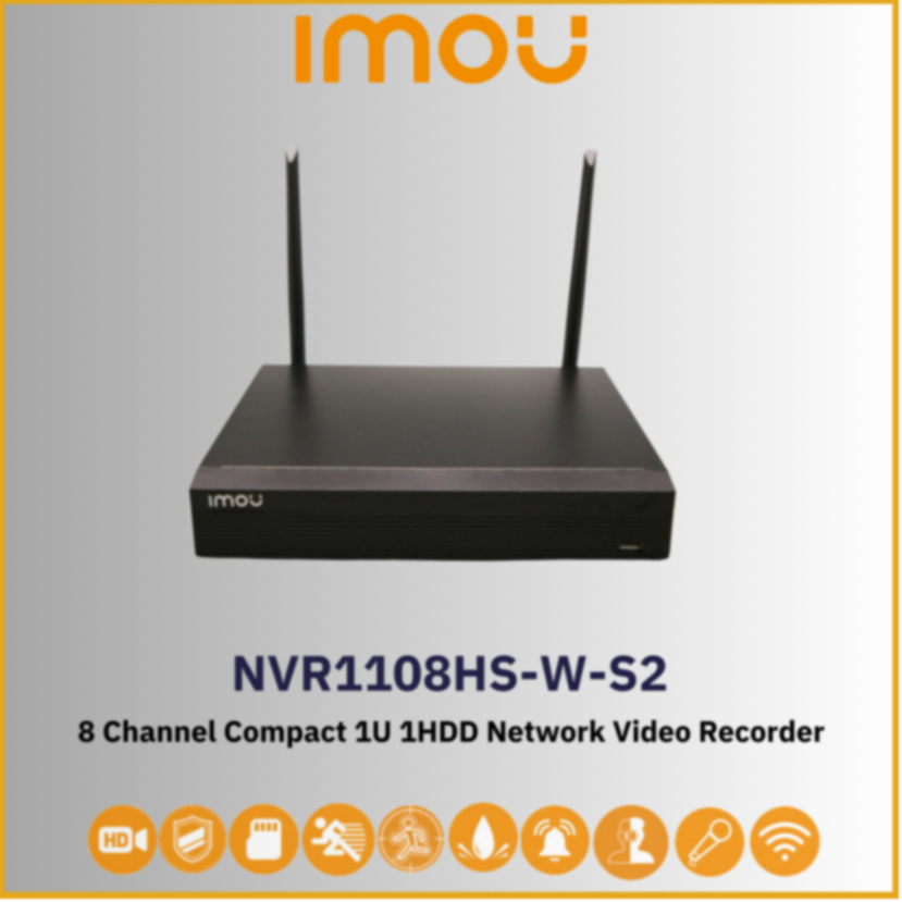 8-Channel Wireless Recorder H.265 IMOU NVR1108HS-W-S2 Plug and Play ...
