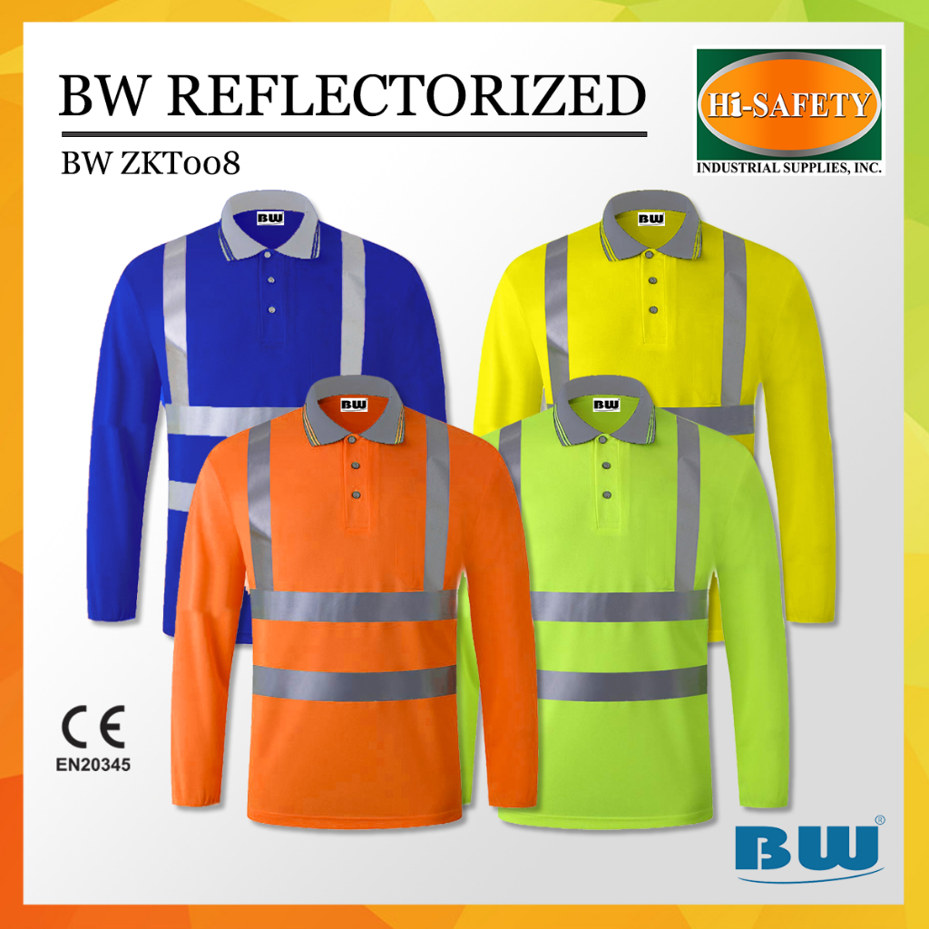 BW Apparel ZKT008 Reflectorized Collar Long Sleeves / Longsleeve Safety ...
