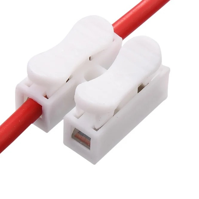 Push Quick Wire Cable Connector, 100pcs 10A 220V 2 Pin Push-in Spring ...