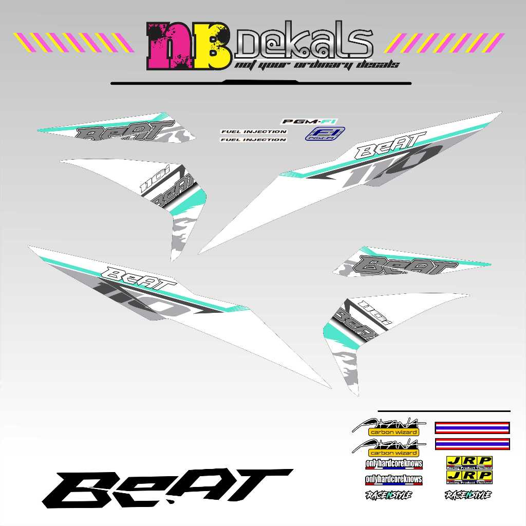 HONDA BEAT V2 FI CAMO DESIGN NEW RELEASE WHITE SERIES DECALS | Shopee ...