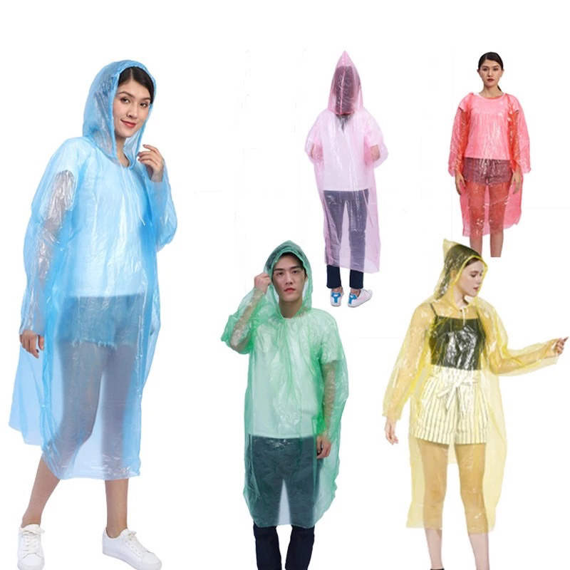 Disposable Plastic Reusable Poncho Raincoat Kapote Ultra Light Foldable ...