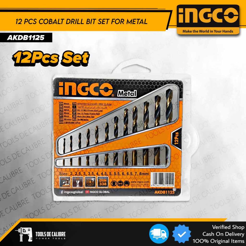 INGCO 12PCS Cobalt HSS Drill Bit Set AKDB1125 [for Metal] | Shopee ...