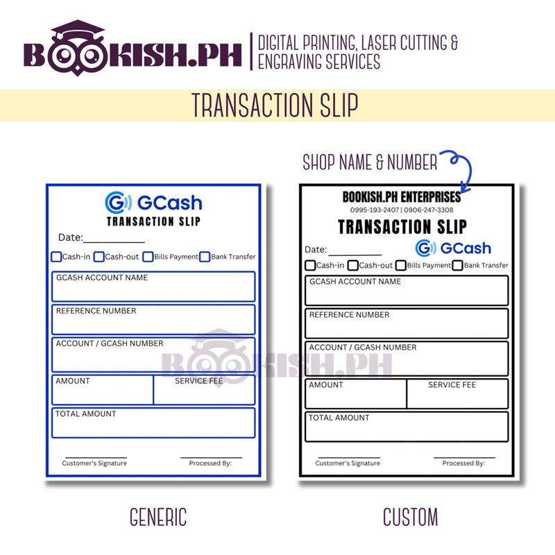 Personalized Transaction Slip | Gcash Maya | Shopee Philippines