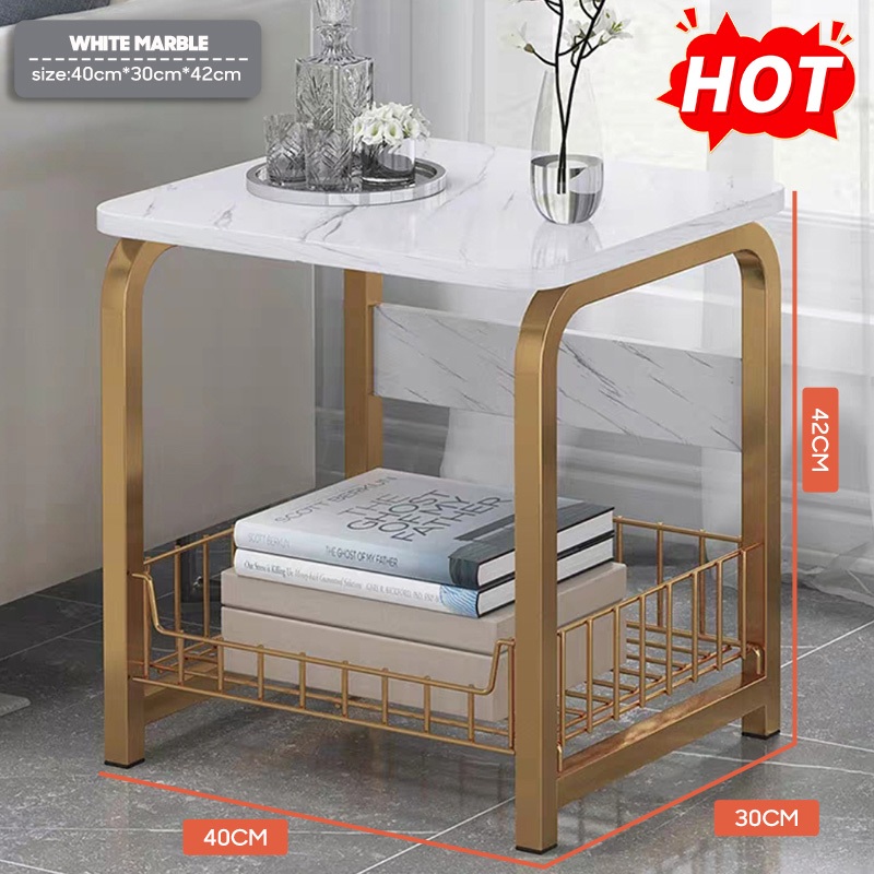 ️COD️ Modern Stylish Side Table Bedside Cabinet Coffee table Veneer Table Nightstand Desk Side ...