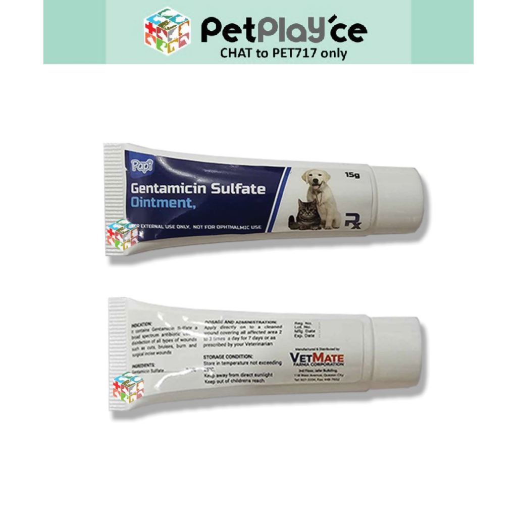 Papi Gentamicin Sulfate Ointment for Dogs and Cats 15g Meds | Shopee ...