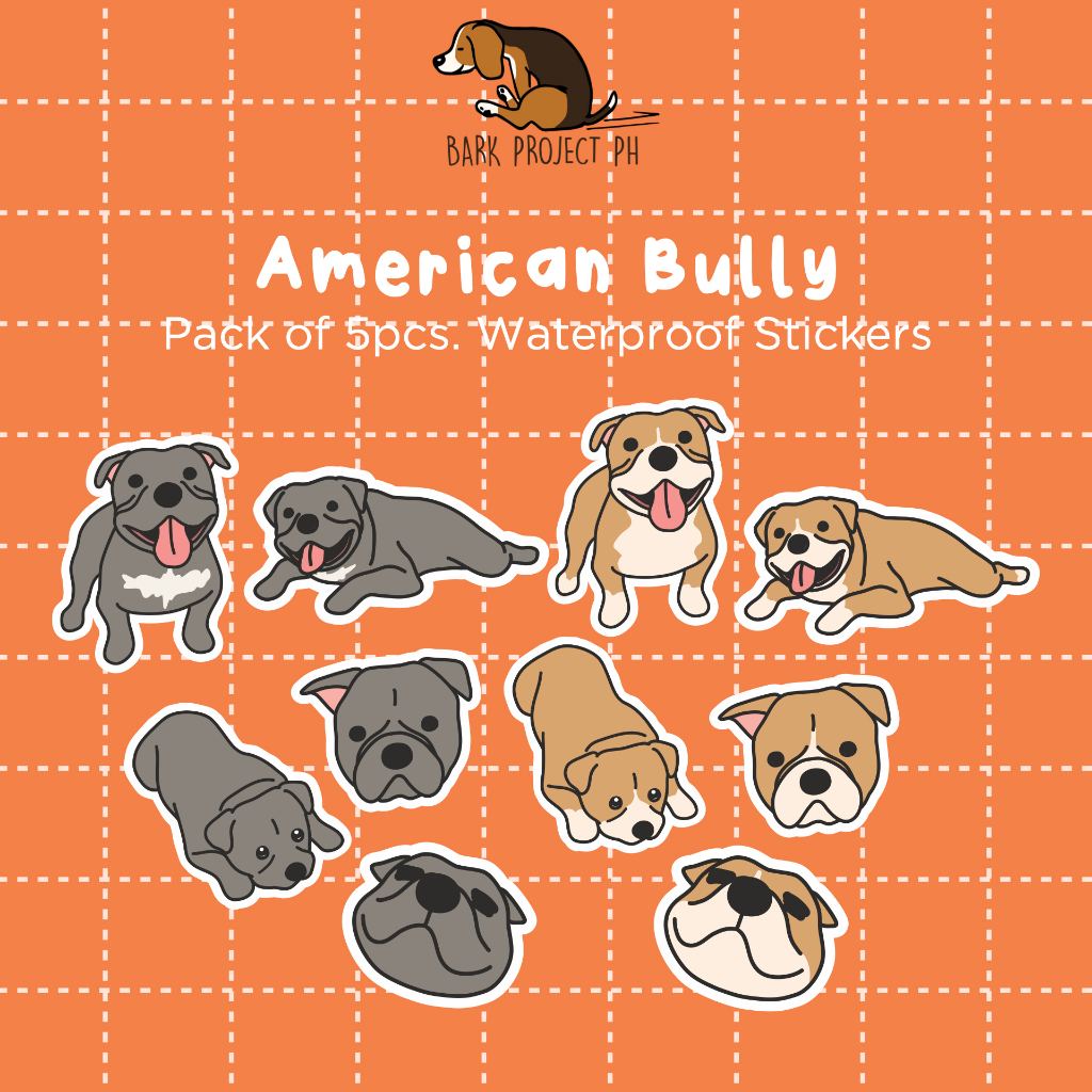 Bark Project American Bully vinyl waterproof sticker pack | Shopee ...
