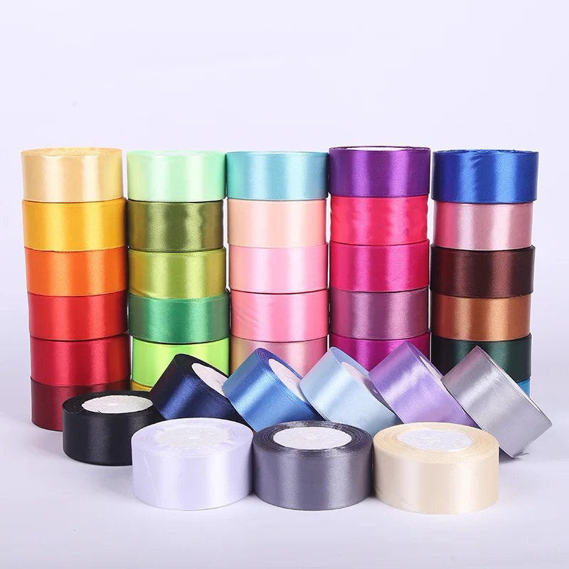 (25yards per roll) Satin Ribbon Cut Edge for Gift Wrapping, Ribbon for ...