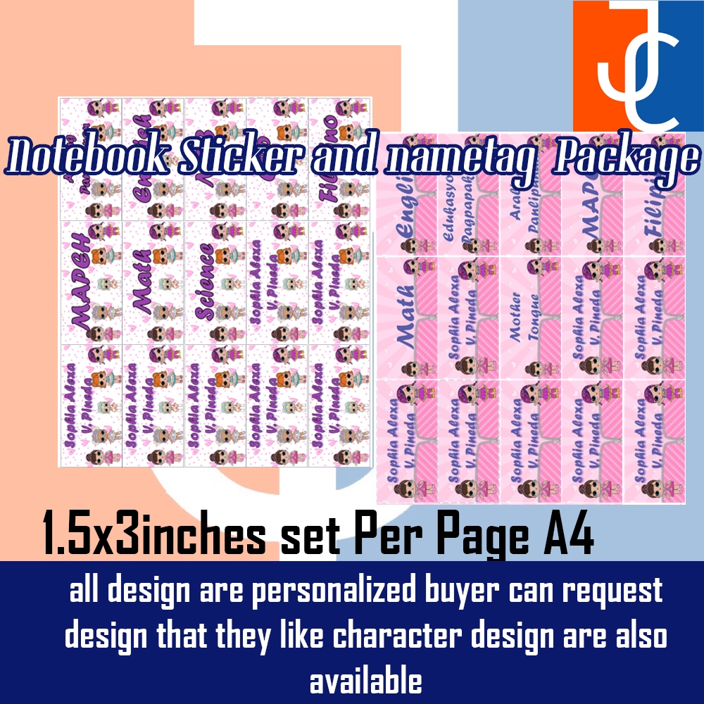 Back to school Package { Notebook Sticker and Name tag ) | Shopee ...