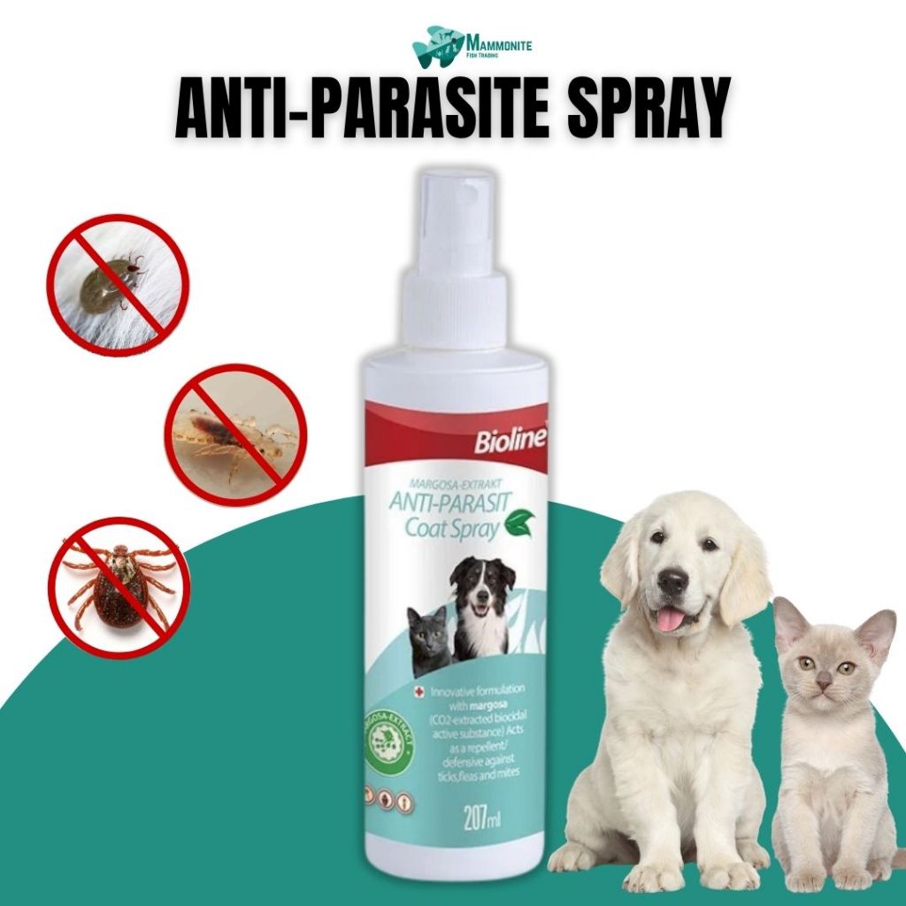 Bioline Anti-Parasite Coat Spray Parasite Repellent Cats Dogs 207mL ...