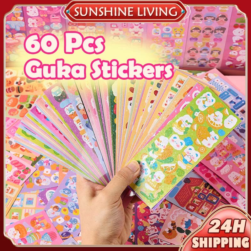 60PCS Cute Guka Stickers Kawaii Cartoon Stickers Children's Notebook ...