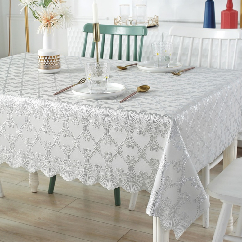 Mantel Tablecloth Pvc Table Cover Waterproof & 0ilproof Table Mantel ...