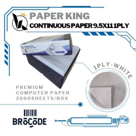 Paper King 1 PLY Continuous Paper Computer form (9.5x11in) | Shopee Philippines
