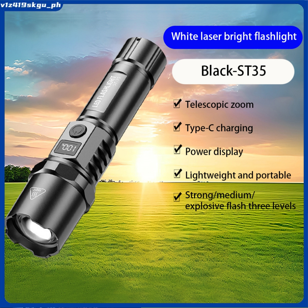 Portable LED Rechargeable Flashlight Outdoor multi-function household ...