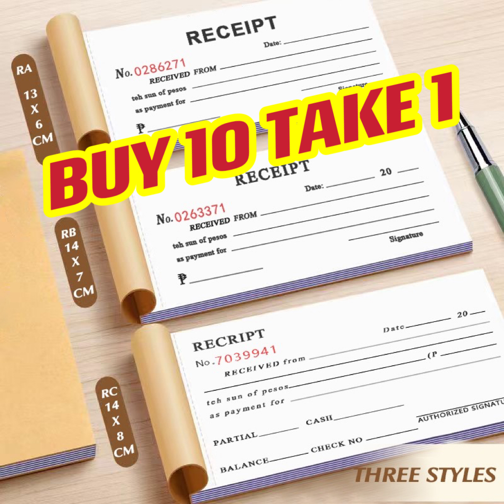 Receipt resibo carbon paper temporary receipt(three size) | Shopee ...