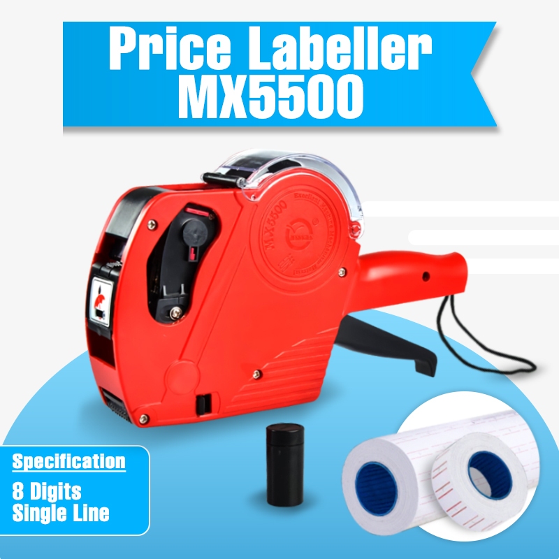 MX-5500 8 Digits Price Tag Gun with Sticker Labels label Maker Pricing ...