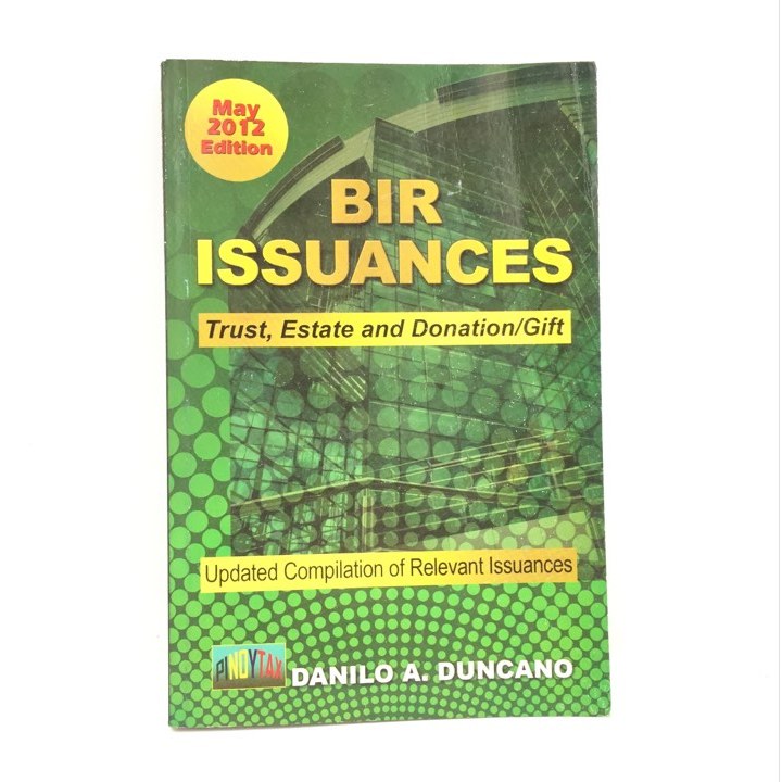 BIR Issuances Trust,Estate and Donation/Gift Book (Paperback) | Shopee ...